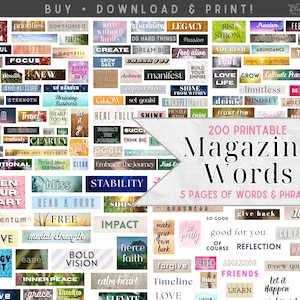 Printable Vision Board Kit Vision Board Quotes Printable Kit Curated ...