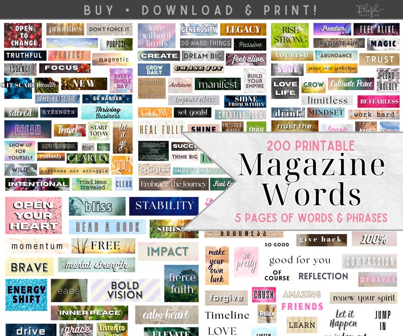 2025 Intentions Vision Board Printable Words Manifesting Board Vision ...