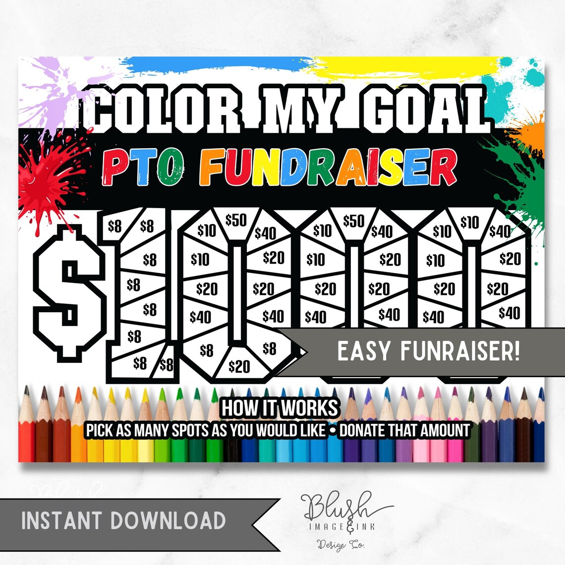 Fill My Board PTO Fundraiser Printable School Donation Tracker School ...