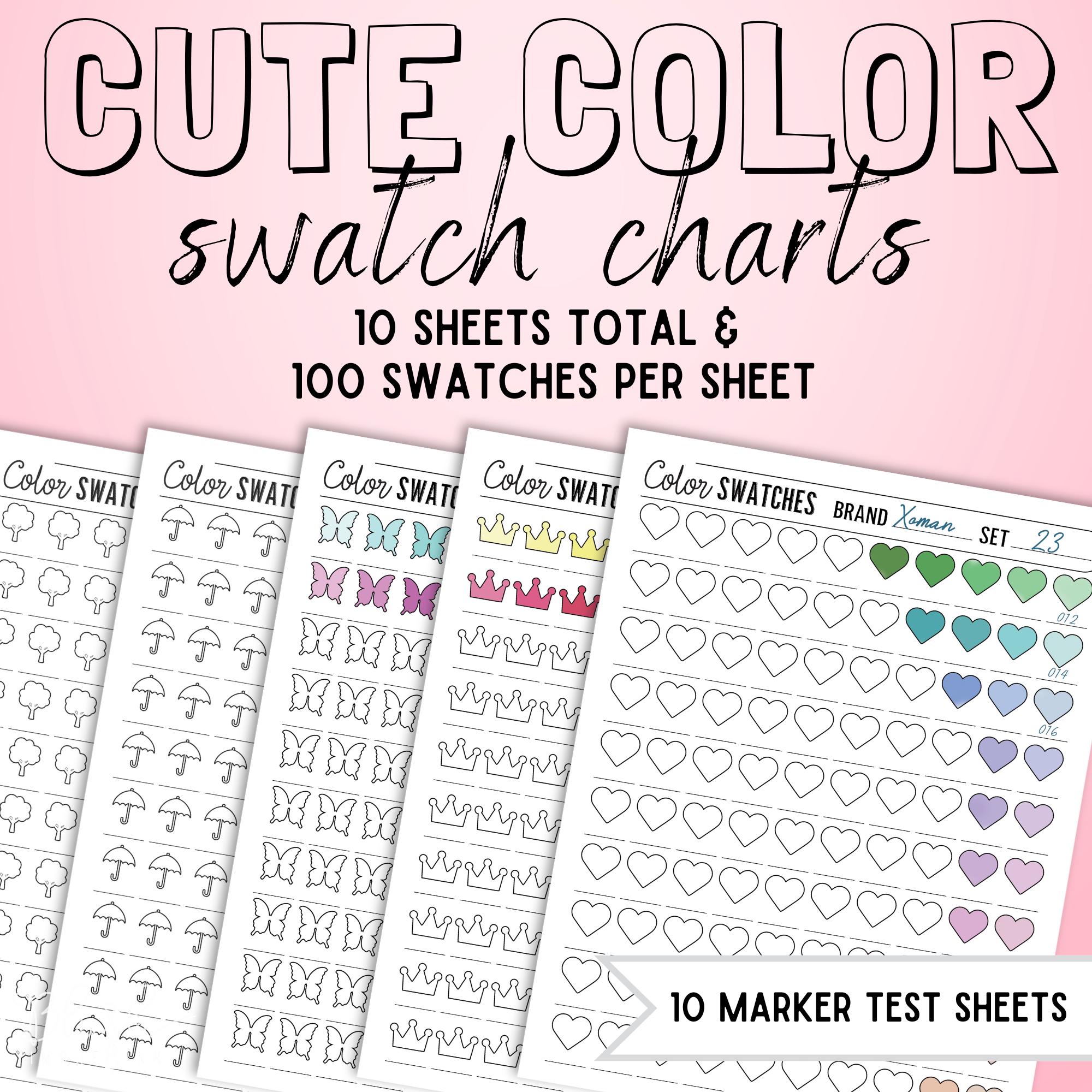 Color Swatch Chart Color Swatches Sheets Printable Color Swatch Charts ...