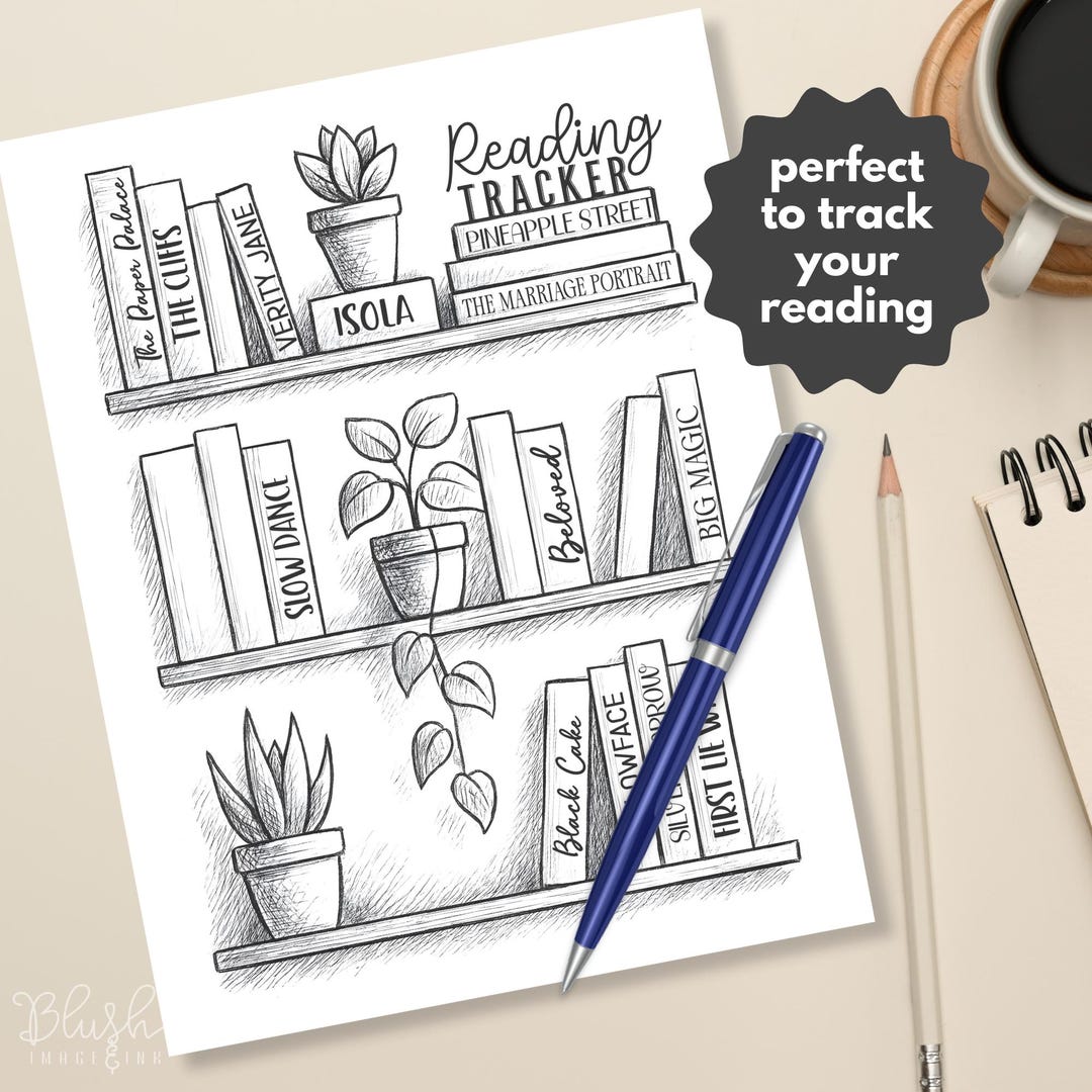 Reading Tracker Printable Bookshelf Reading Log A4 Included Reading ...