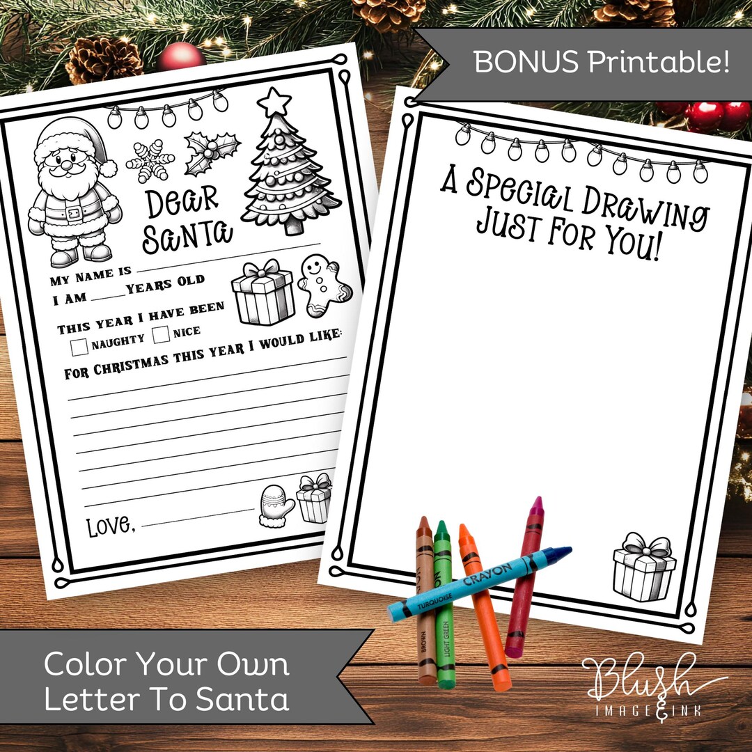 Santa Claus Letter Dear Santa Letter for Christmas Wish List Naughty or ...