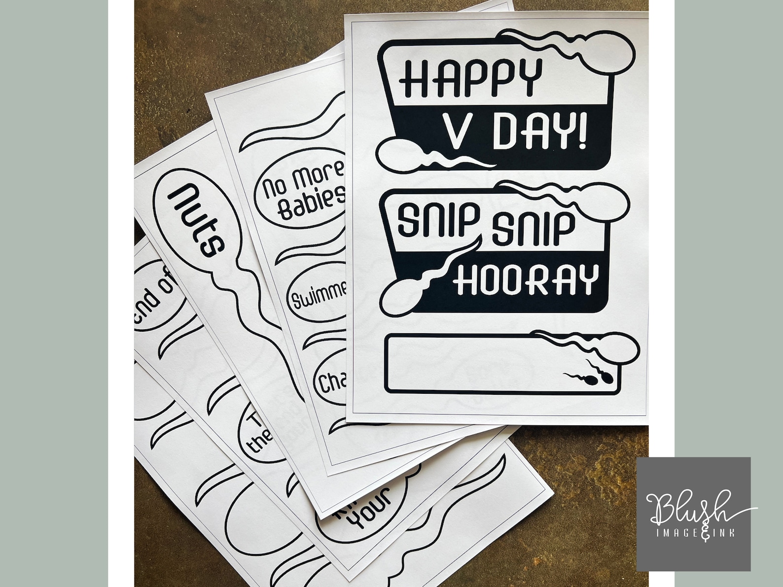 Printable Vasectomy Kit Vasectomy Card for Care Package Sperm Cut Out ...