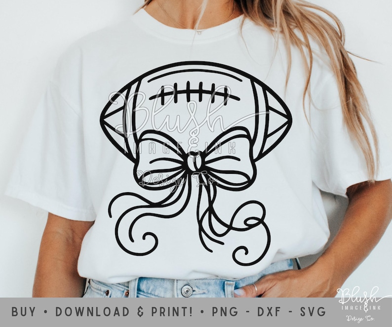 Football With Bow SVG PNG Cute Game Day Shirt Design for Football Moms ...