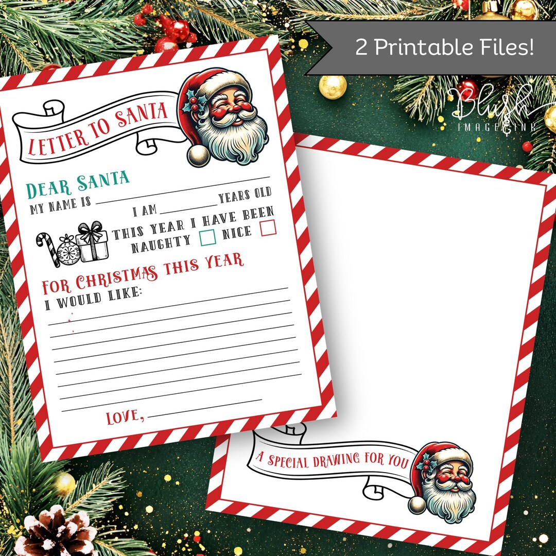Santa Claus Letter Dear Santa Letter for Christmas Wish List Naughty or ...