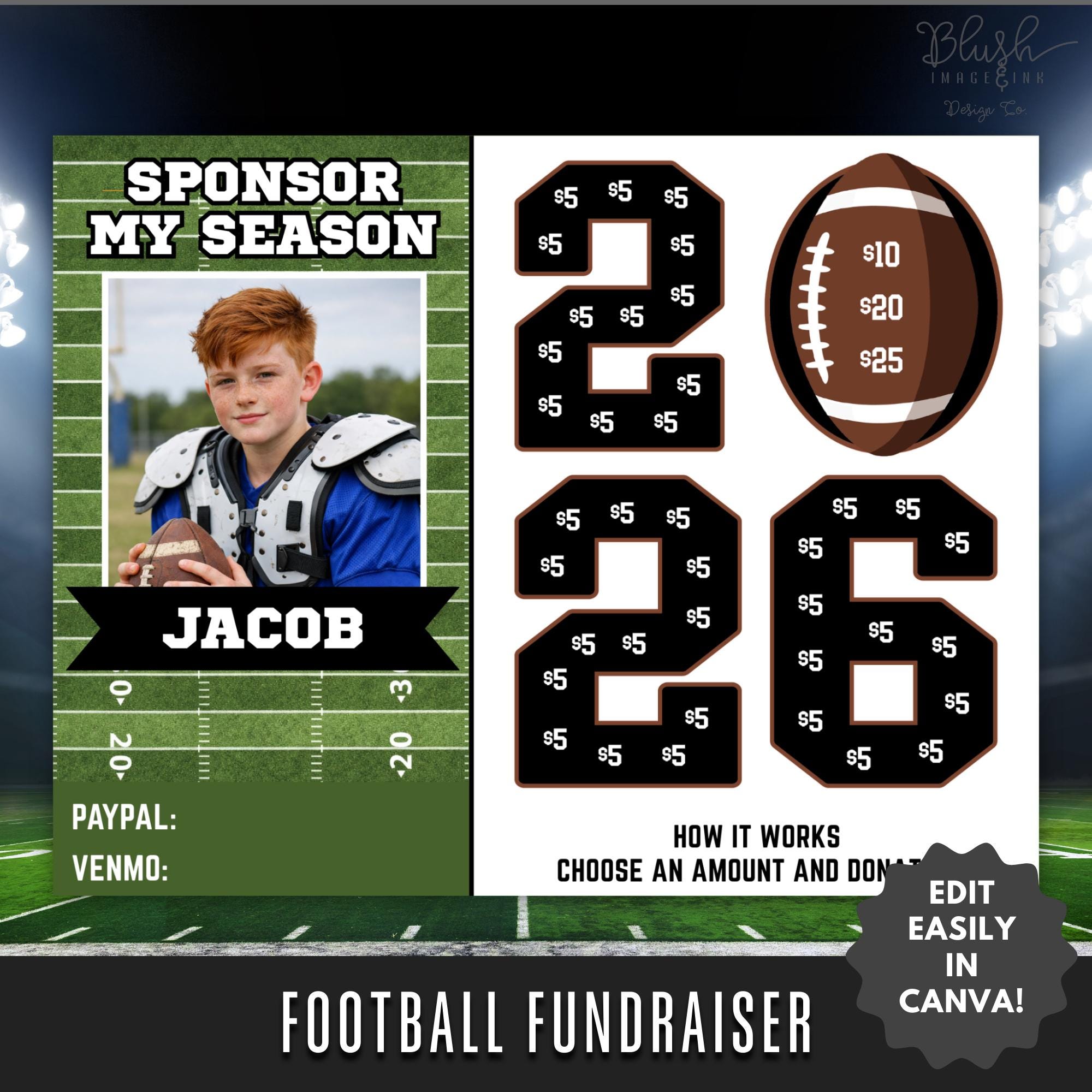 Editable Football Fundraiser Template Easy Football Fundraiser Flyer ...