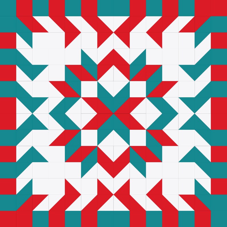 Crossroads Star Quilt Pattern, Modern Geometric Throw, 70" X 70 ...