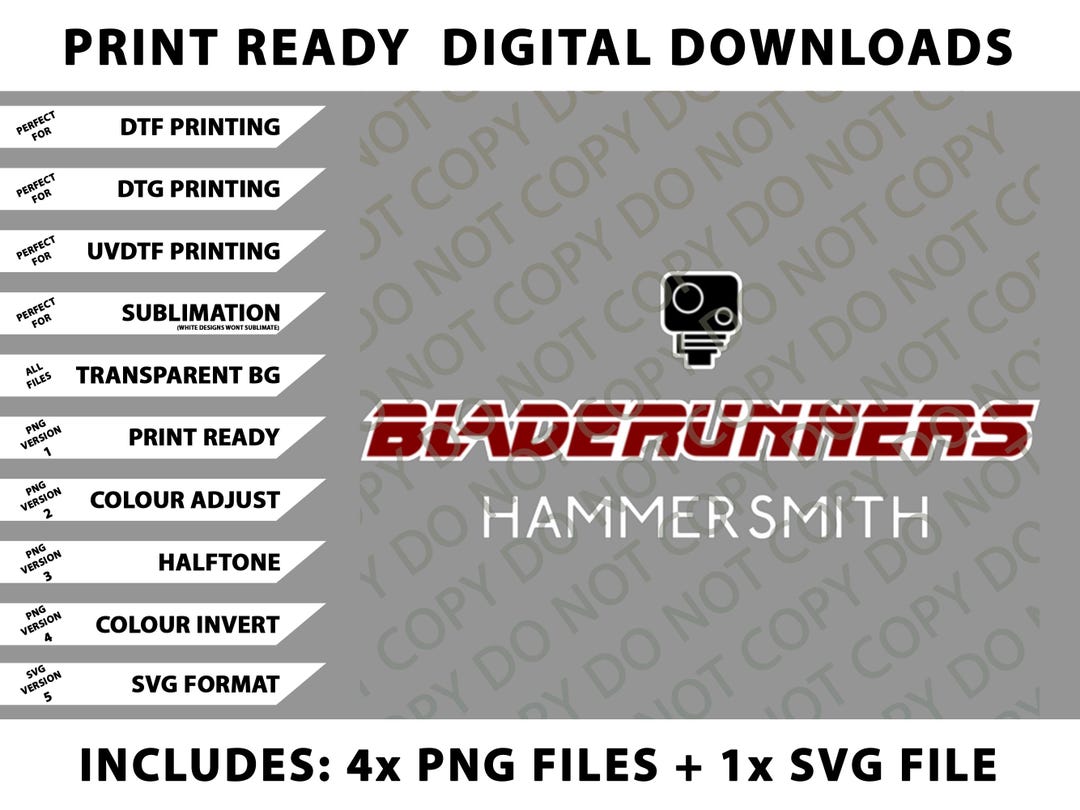 Hammersmith Ulez Bladerunners Classic Png Bundle, Digital Downloads - Etsy