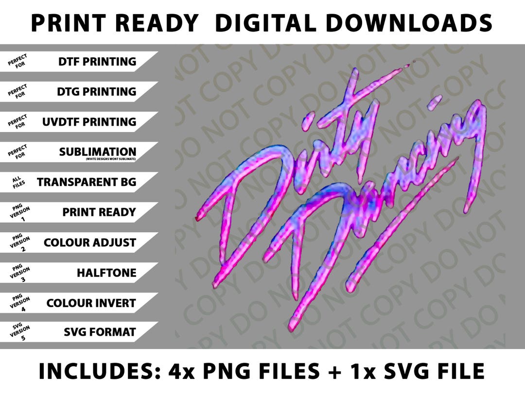 Dirty Dancing Logo Png Bundle, Digital Downloads - Etsy UK