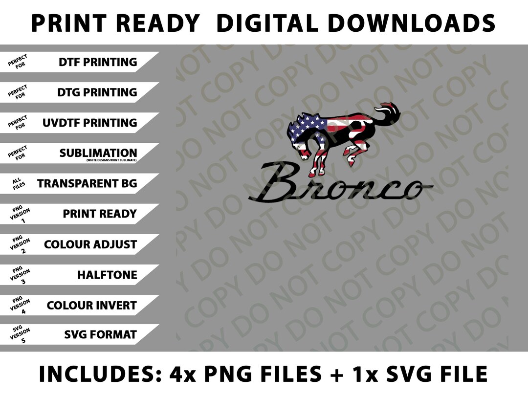 Ford Bronco Americana Png Bundle, Digital Downloads - Etsy