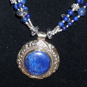 Tribal Multi Strand Lapis Necklace With Silver Lapisl Pendant - Etsy