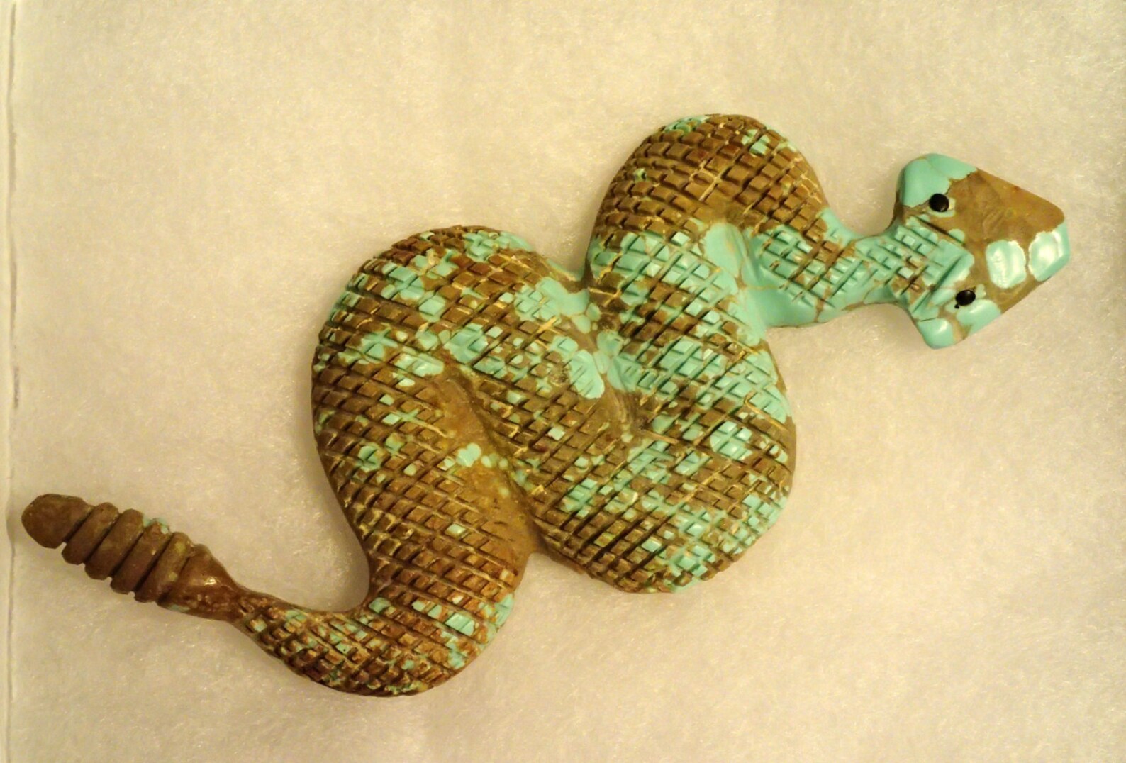 Large Zuni Carved Turquoise Snake Fetish Farlan and Paulette - Etsy