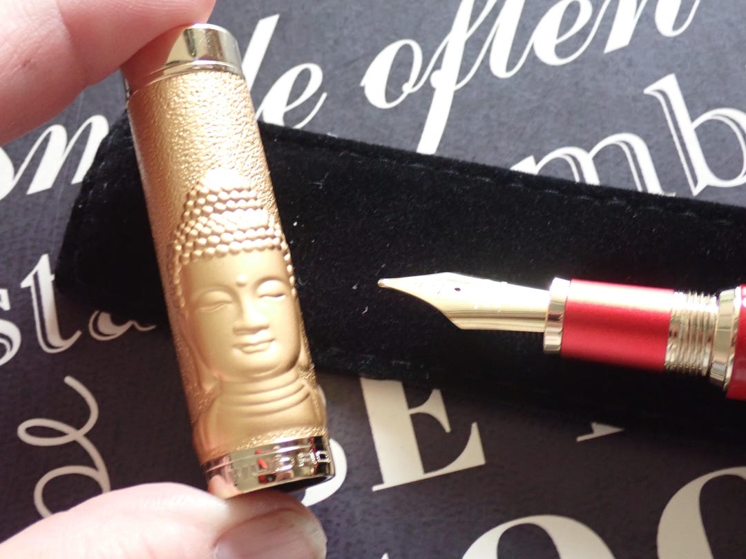 Buddha Red and Gold Fountain Pen - Etsy