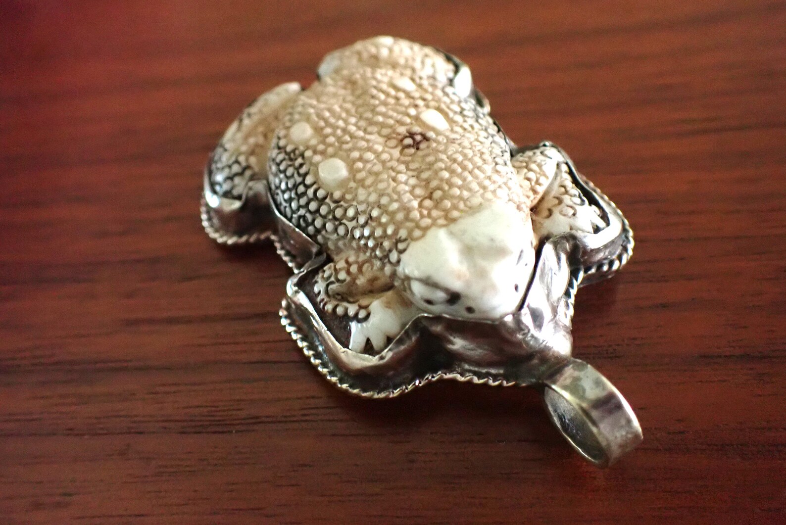 Horny Toad Pendant Carved Bone in Tibetan Silver - Etsy