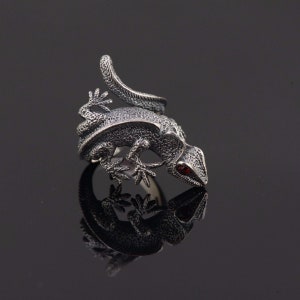 Sterling Silver Lizard Ring Adjustable Size - Etsy