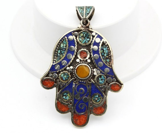 Tibetan Nepali Ethnic Tribal Turquoise Hamsa Hand of … - Gem