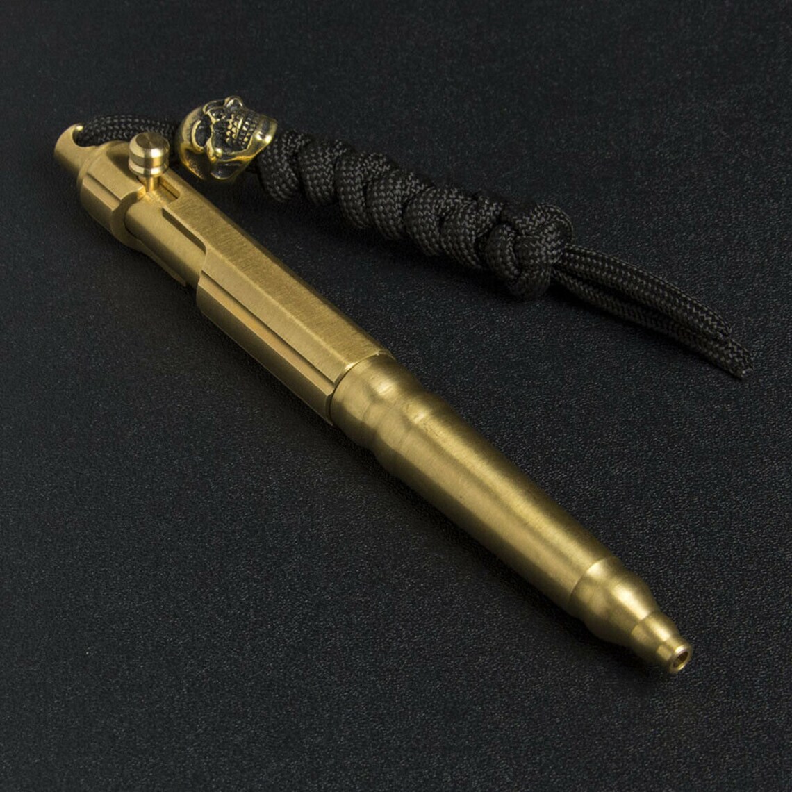 Brass Bolt-action Ballpoint Pen With 550 Paracord Ties Lanyard | Etsy