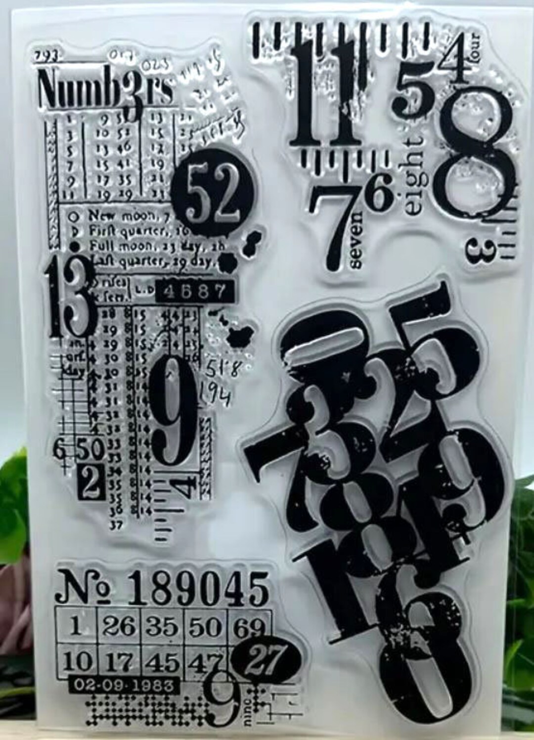 Numbers Background Clear Stamp - Etsy