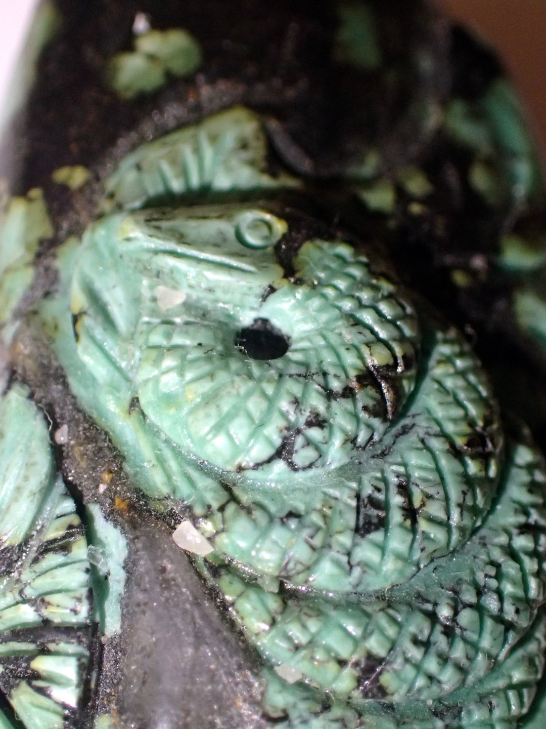 Turquoise Nugget Carved Snake Pendant / Focal Bead - Etsy