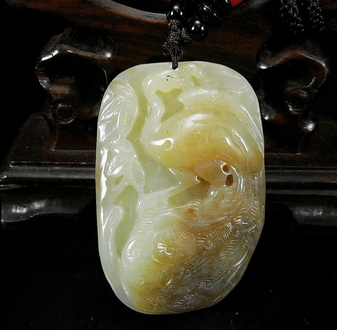Jade Dragon Phoenix Pendant Certified 100% Natural A Jade Jadeite - Etsy