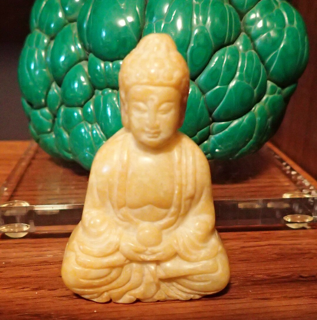 Lemon Jade Buddha Statue Pendant Statue - Etsy