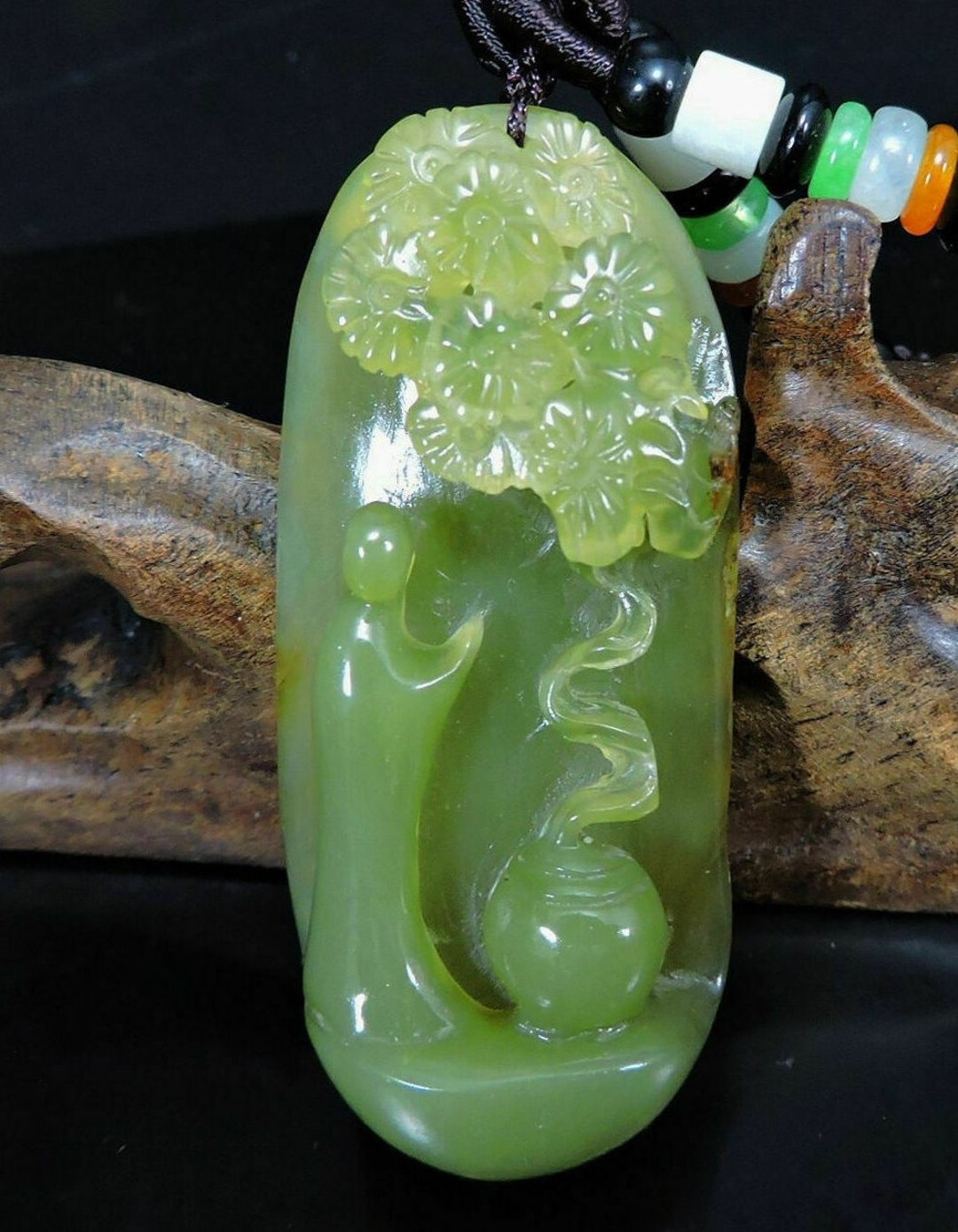 Monk Tree and Jar Natural A Jadeite Pendant With Jade Necklace - Etsy