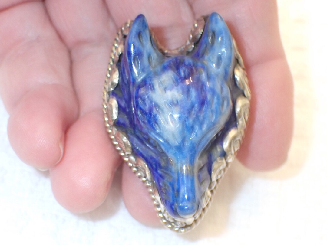 Lapis Wolf /dog Head Ring in Tibetan Silver Adjustable Size - Etsy