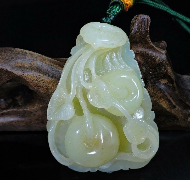 Persimmon & Ruyi Certified Natural Hand-carved Hetian Jade | Etsy