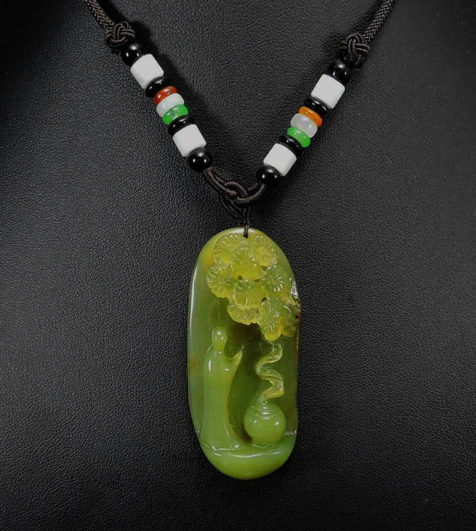 Monk Tree and Jar Natural A Jadeite Pendant With Jade Necklace - Etsy
