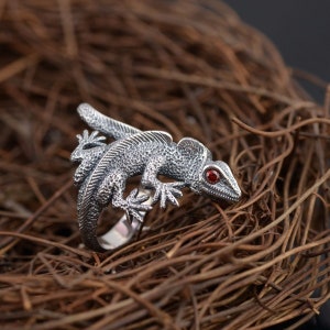 Sterling Silver Lizard Ring Adjustable Size - Etsy