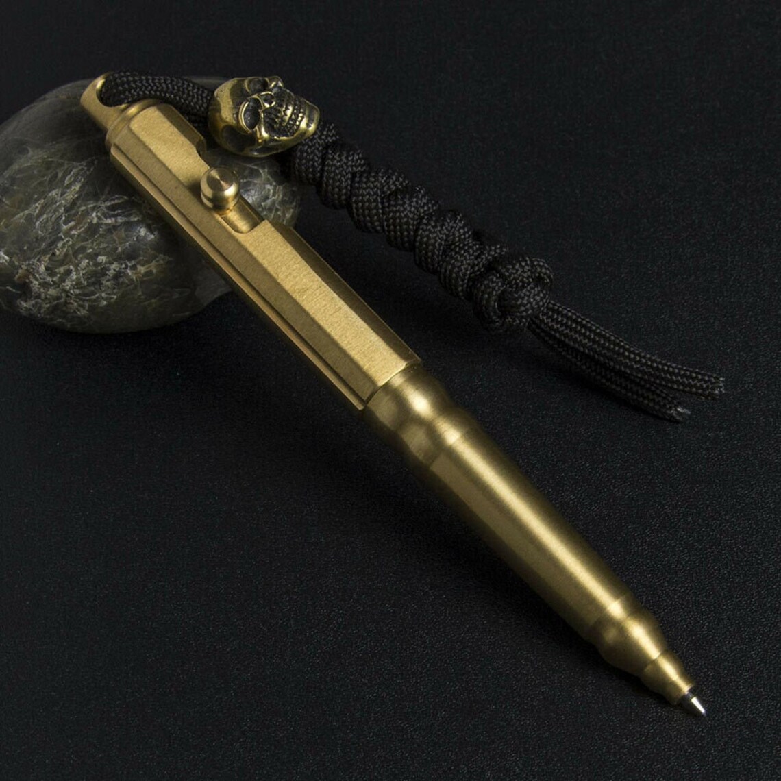 Brass Bolt-action Ballpoint Pen With 550 Paracord Ties Lanyard | Etsy
