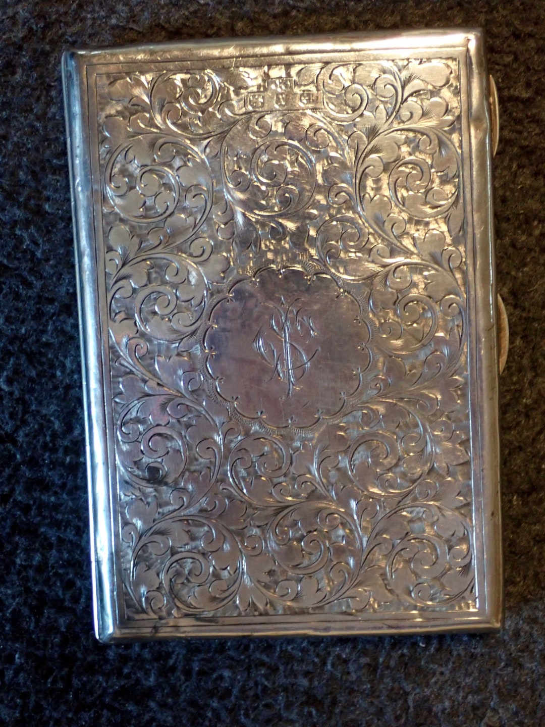 Antique Silver Engraved Card Case - Etsy