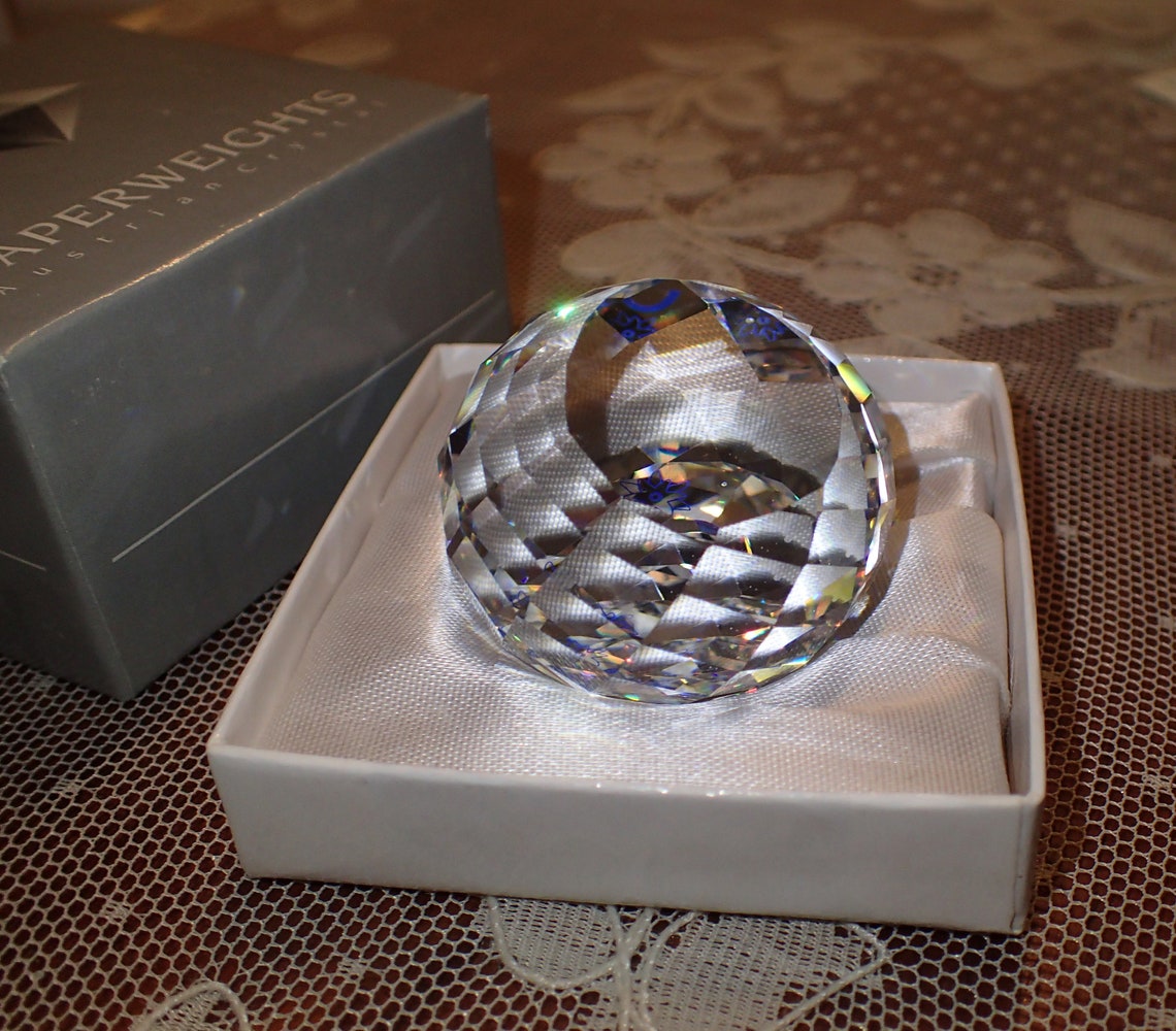 Swarovski Crystal Paperweight Blue SCS Member Vintage - Etsy