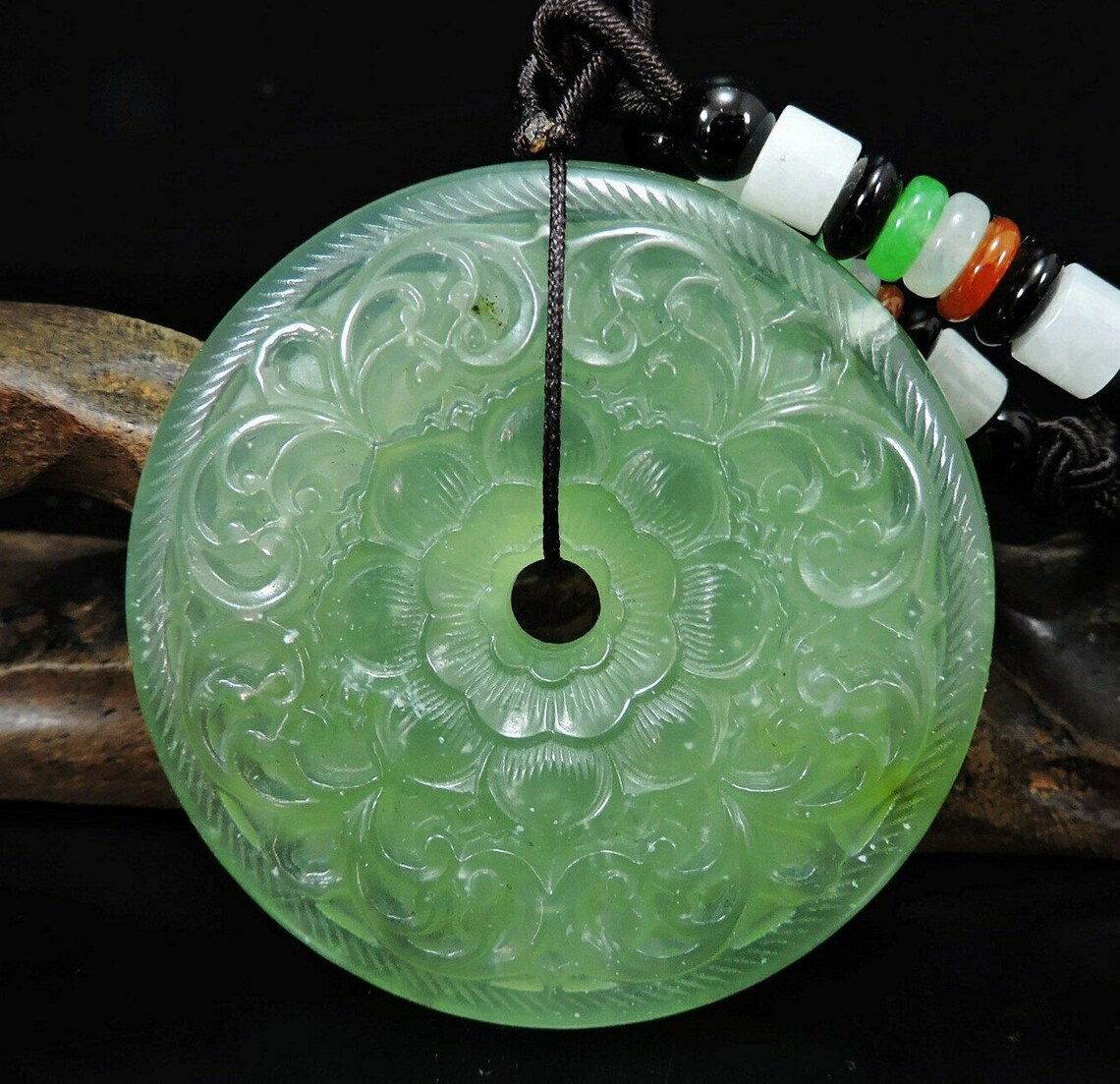 Natural Hand-carved Jade Pendant Jadeite Necklace Lotus Flower - Etsy