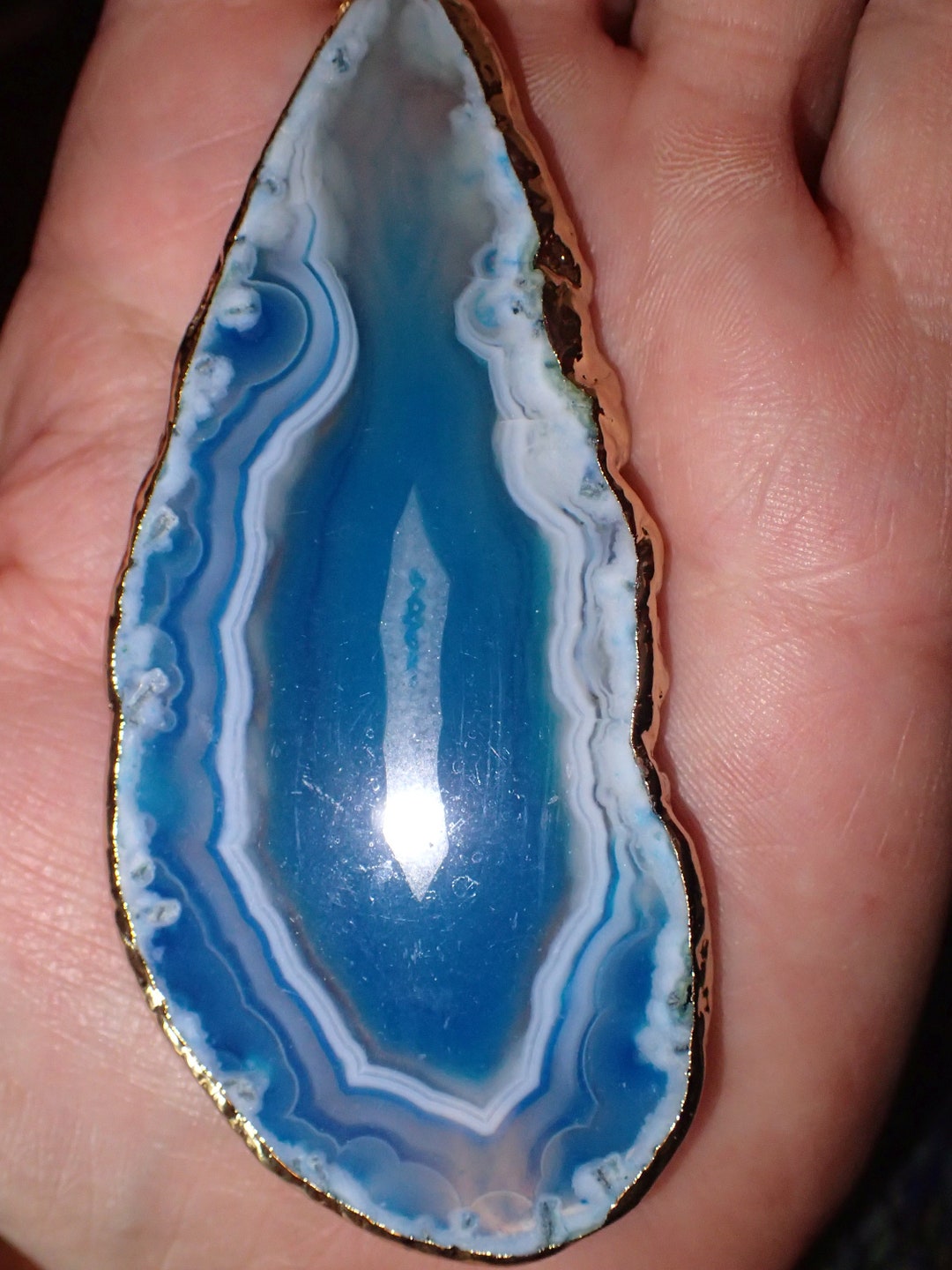Large Geode Slice Pendant - Etsy