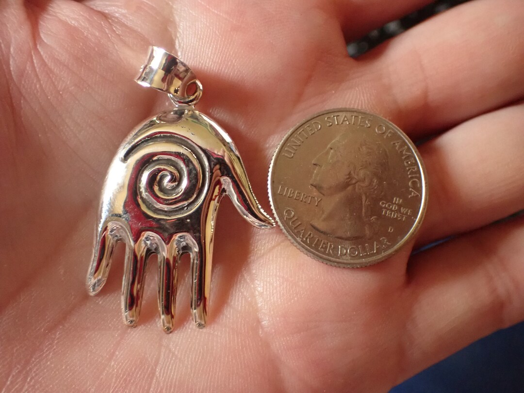 Sterling Buddha Ohm Hand Pendant - Etsy