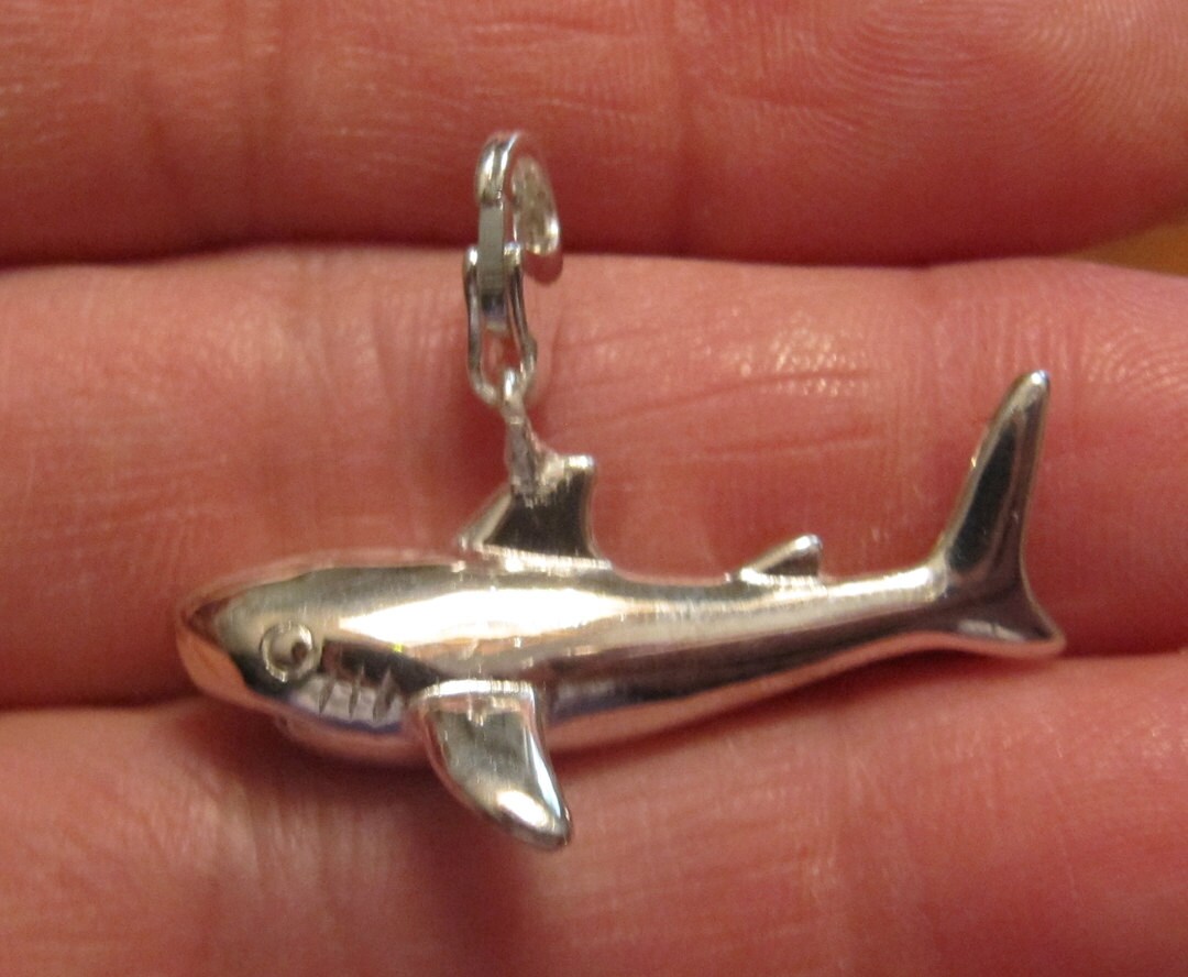Sterling Shark Pendant - Etsy