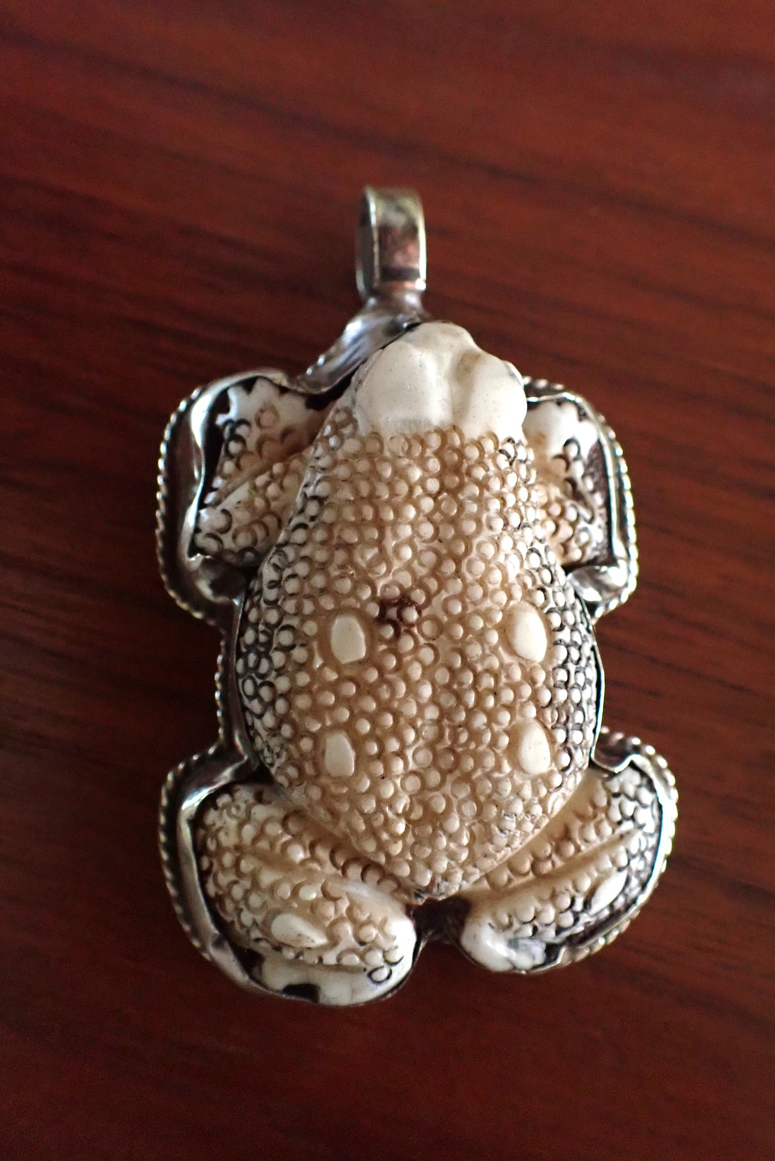 Horny Toad Pendant Carved Bone in Tibetan Silver - Etsy
