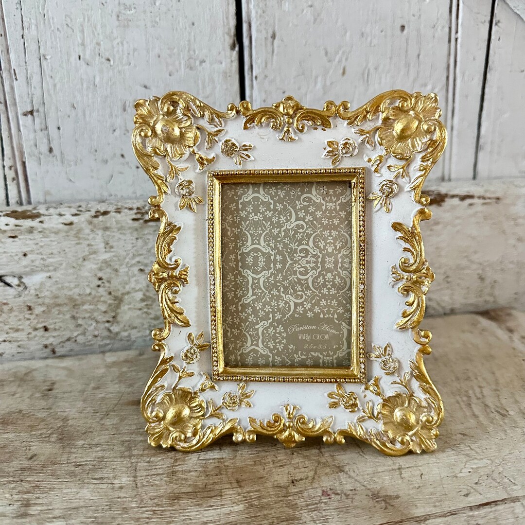 Miniature Frame White Gold Resin Frame Table Top 2.5 X 3.5 Inches - Etsy
