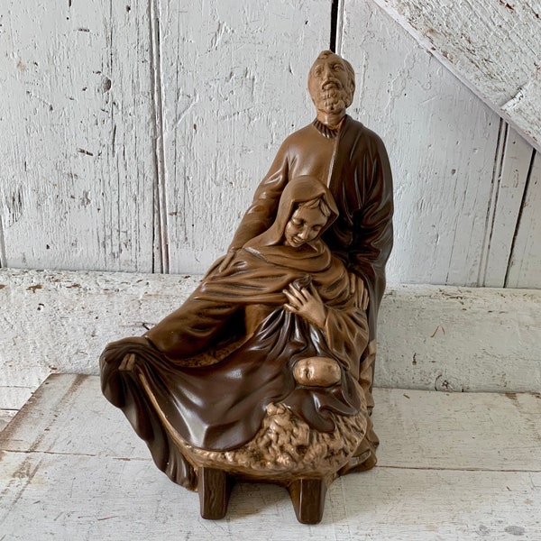 Wood Carvings of Baby Jesus Mary and Joseph - Etsy