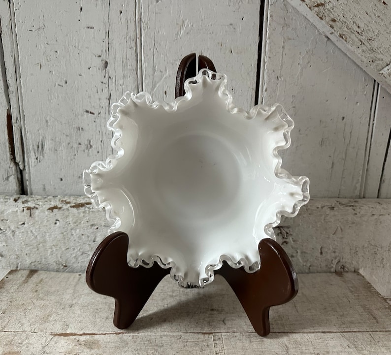 Fenton Bowl Silver Crest Double Crimped Ruffled Edge Bowl 8 X - Etsy