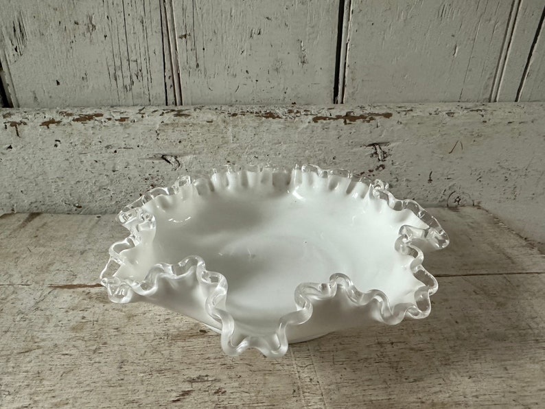 Fenton Bowl Silver Crest Double Crimped Ruffled Edge Bowl 8 X - Etsy