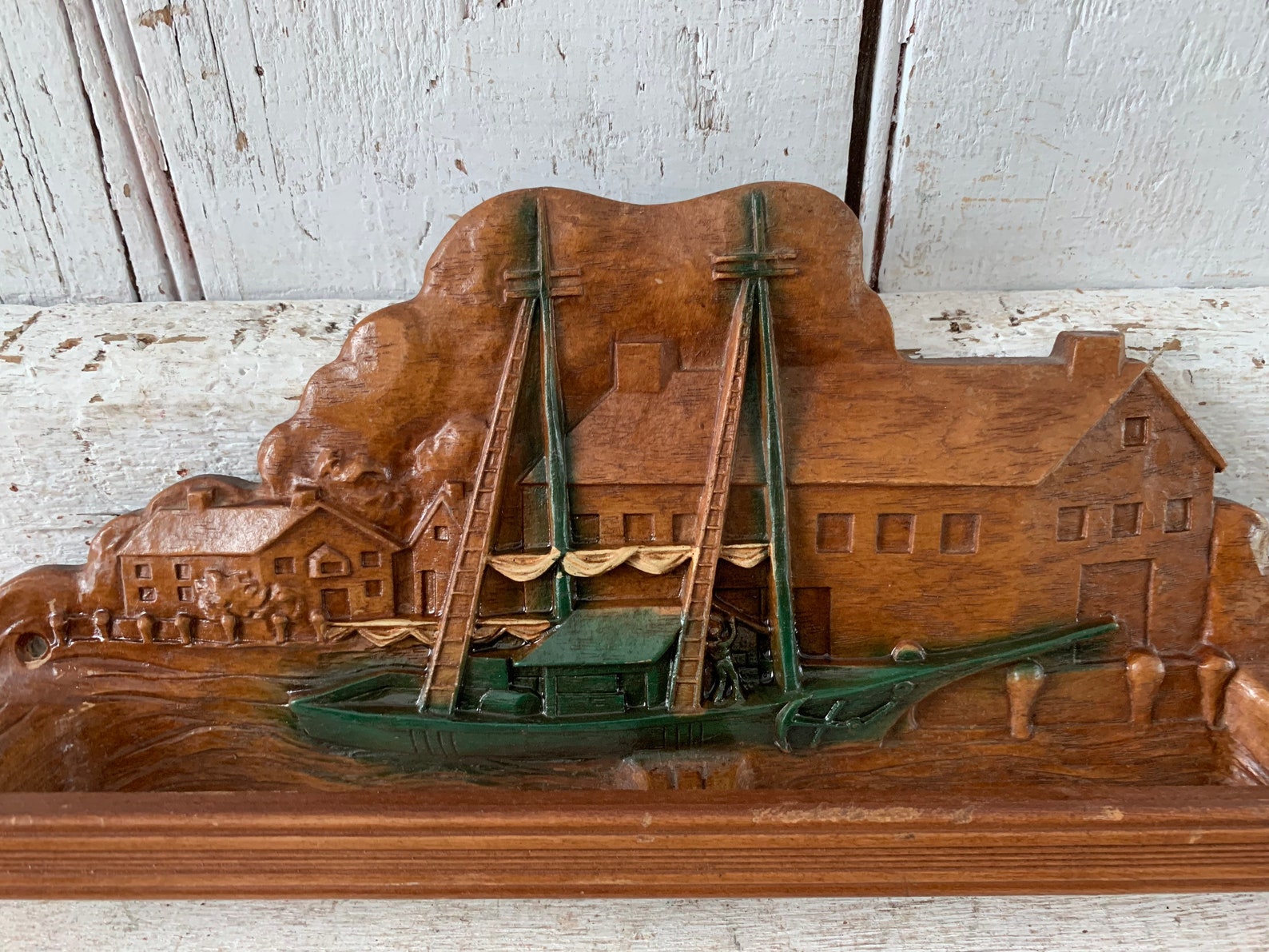 Ship Boat Tie Rack Syroco Wood Vintage Resin - Etsy