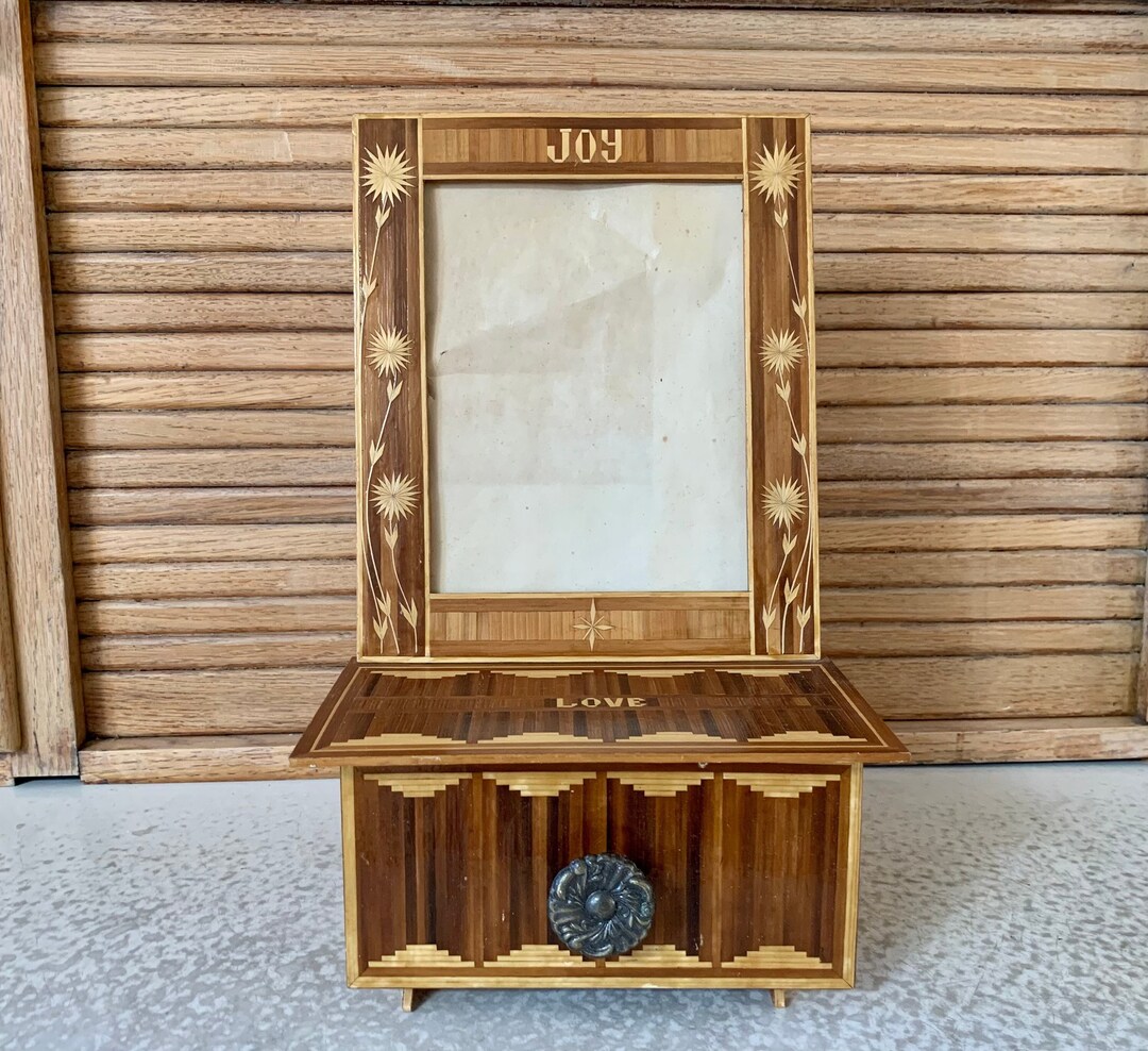 Matchstick Frame Straw Inlaid Frame With Bank and Drawer - Etsy