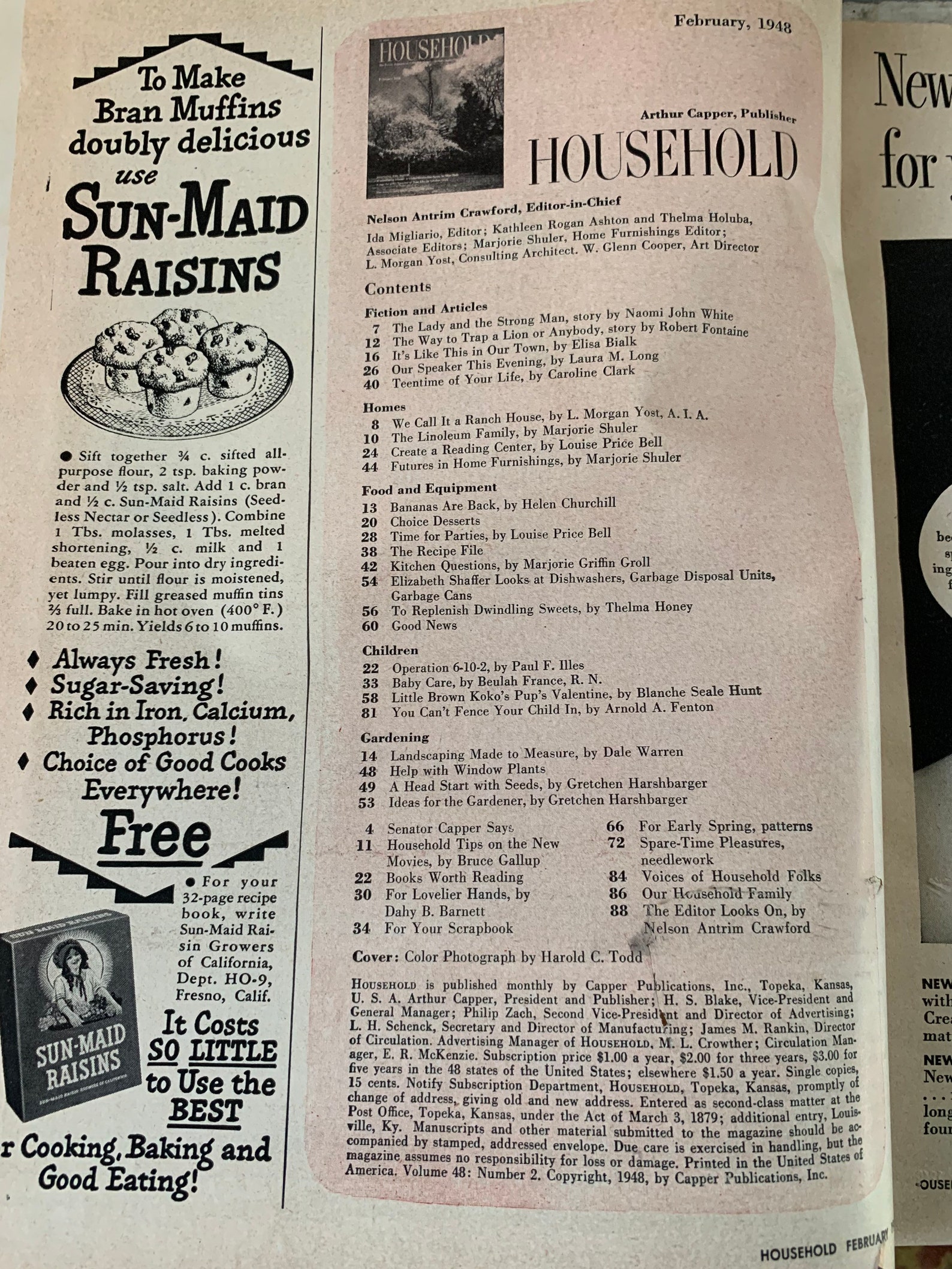 Antique Magazine Household Magazine February 1948 Edition - Etsy