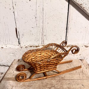 Sleigh Bamboo Wicker Vintage Christmas Sleigh 1970's - Etsy