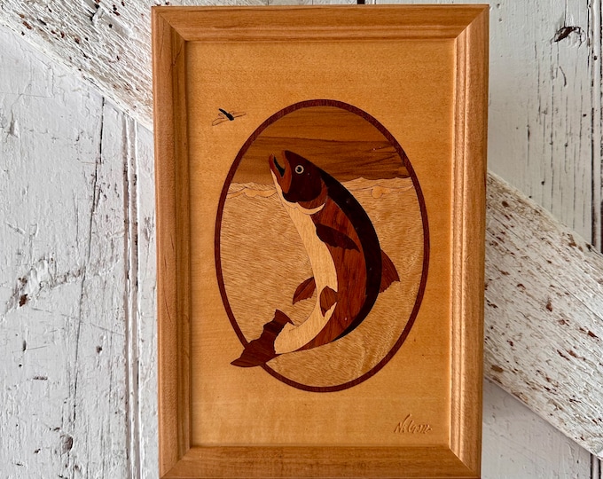 Wood Marquetry Trout Fish Inlay Marquetry by Jeff Nelson - Etsy