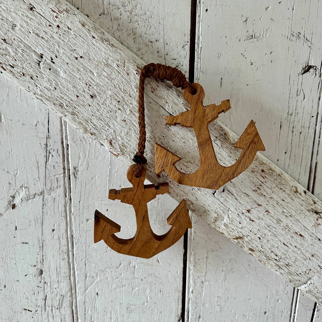 Anchors Wood Wall Art Beach Decor Vintage Set of Two Anchors - Etsy