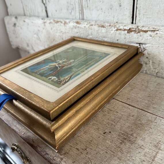 Antique Wood Gold Box Victorian Jewelry box with glas… - Gem