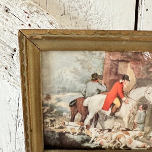 Fox Hunt Print in Gold Wood Frame Vintage Framed English Fox Hunt - Etsy